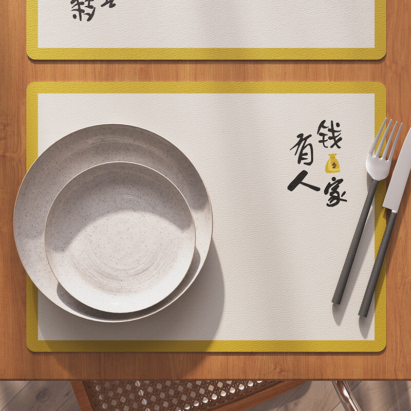 Простой ход Китовой кожи коврик в стиле ins ПВХ водонепроницаемый маслостойкий Настольный коврик Простой Белый