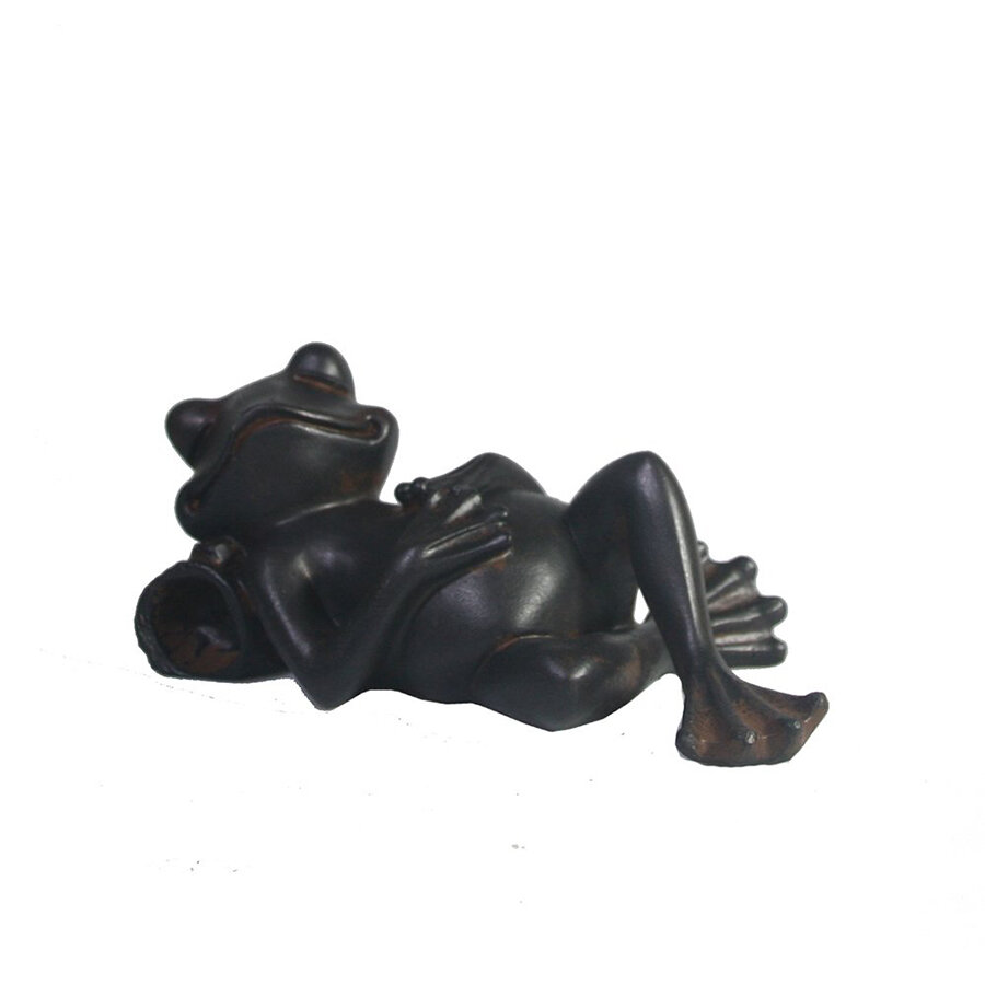 Фигура декоративная Лягушка отдыхает цв. черный, 18*9*9 см KSMR-713614/D071