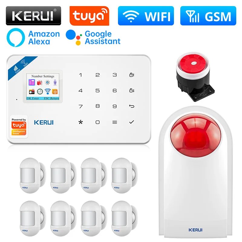 Система безопасности для дома KERUI Tuya Smart W181, охранная система с центральным блоком WIFI GSM, панель сигнализации, управление через приложение Smart Life, Motion-KIT 1