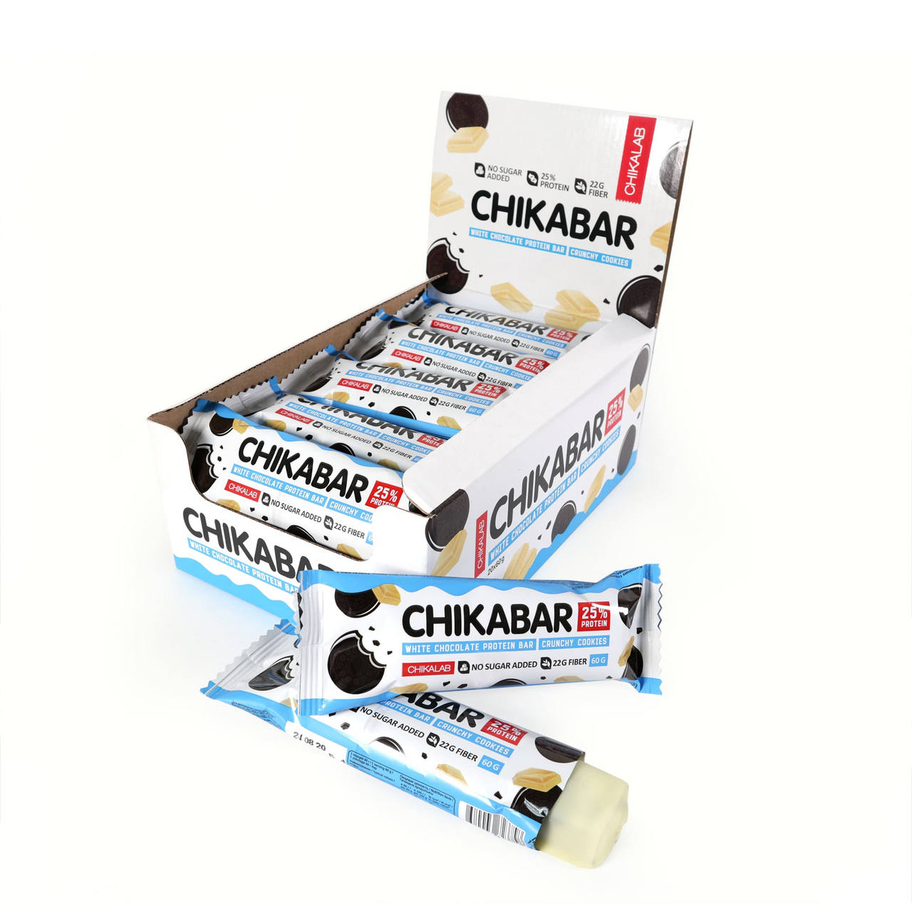 Батончик Chikalab шоколад-печенье протеиновый, 60г x 20 шт