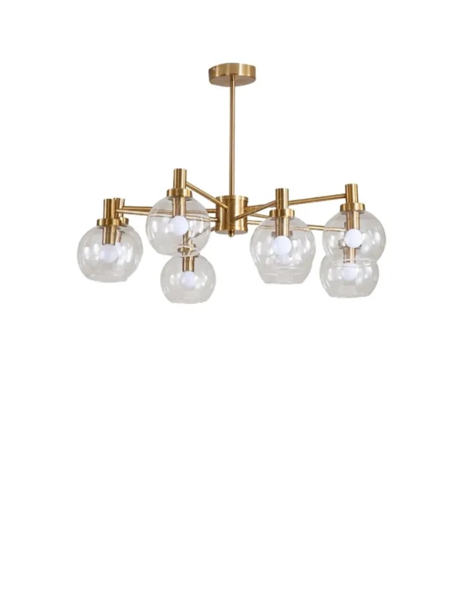 Люстра Kink Light 07606-8, латунь, цоколь Е27, 60 Вт, свет нейтральный белый, для гостиной — фото 1