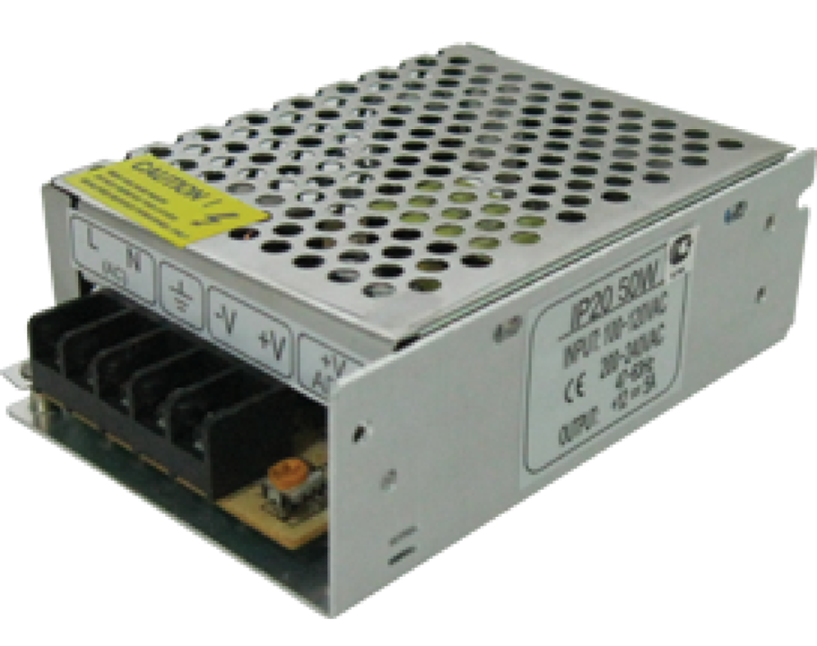 Драйвер Ecola / Экола LED strip Power Supply для светодиодной ленты в металлическом корпусе, серый, 110х78х36мм, 50Вт, 220-12V, IP20 / блок питания