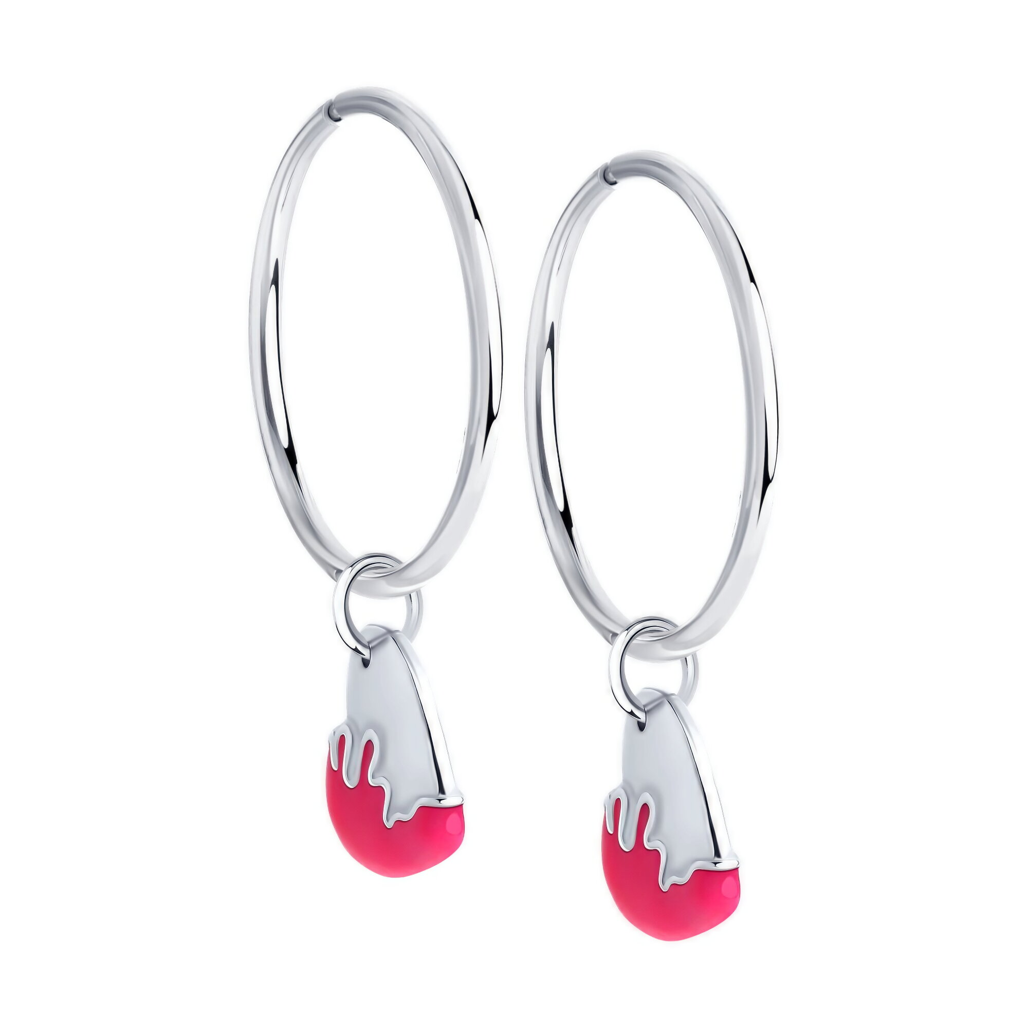 Серьги трансформеры, серебро, 925 проба, родирование, эмаль