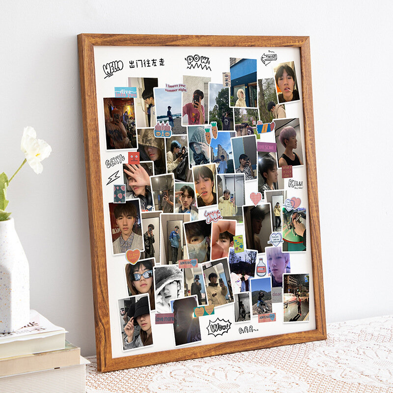 Фоторамка из массива дерева, пазл с фотографией пары, ручной работы памятный альбом, рамка для фотографий Polaroid, подарок на день рождения и День святого Валентина.