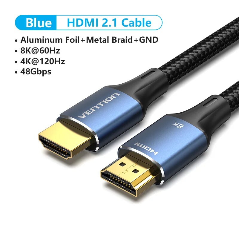 Кабель HDMI Vention 8K Aluminum Blue, 2m