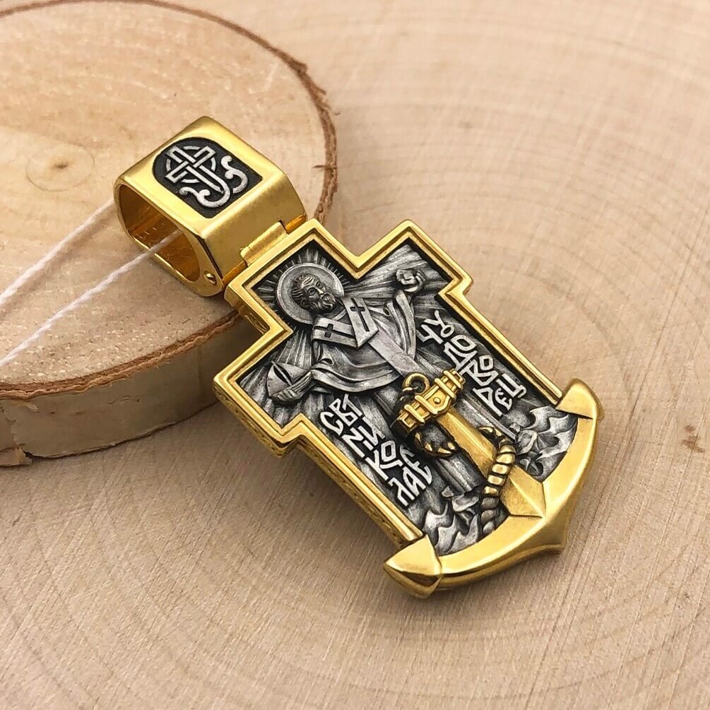 Подвеска, серебро, 925 проба, чернение, золочение, оксидирование