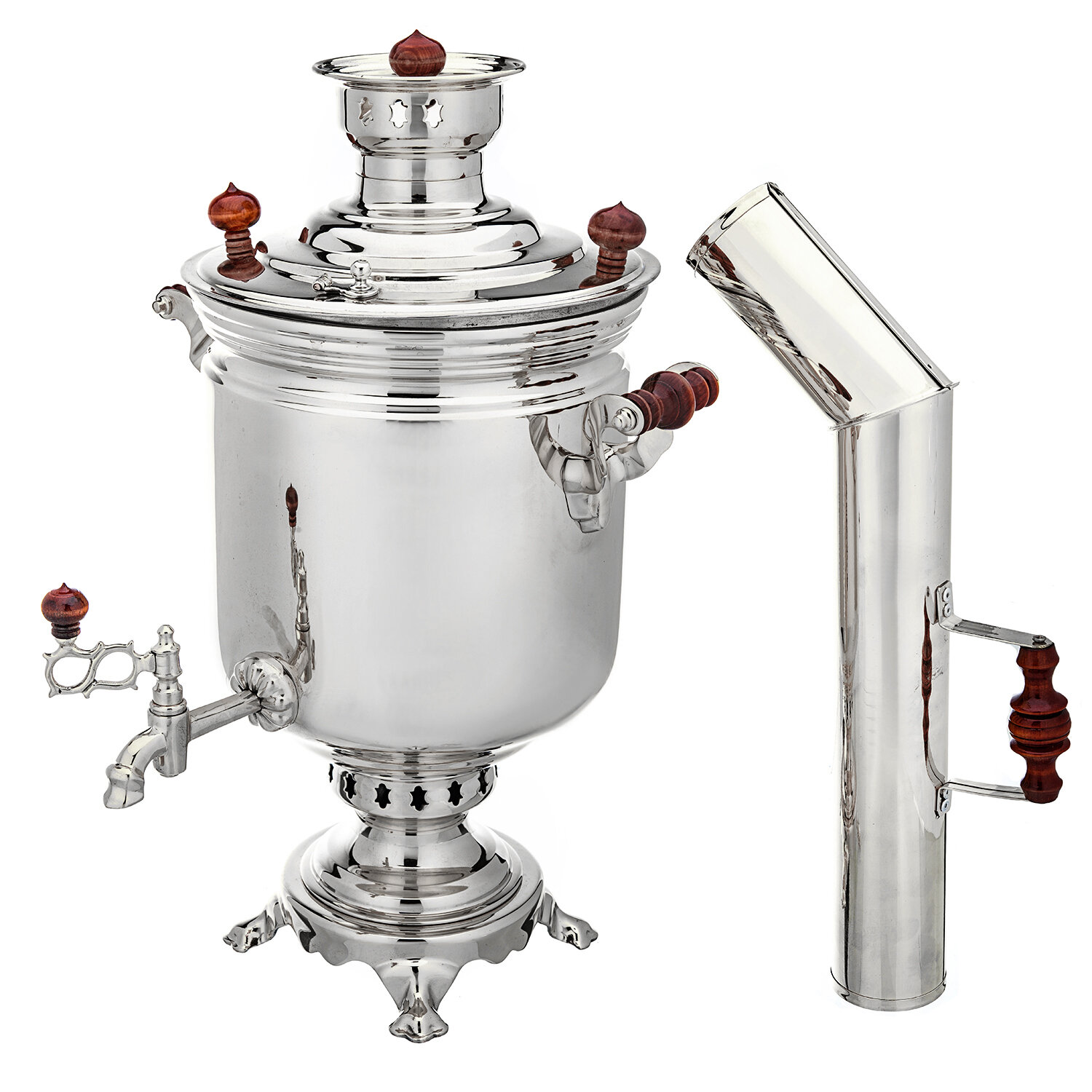 Самовар жаровой латунный никелированный 7 л