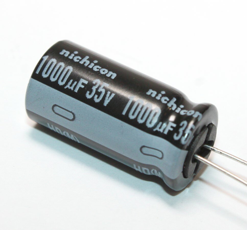 ECAP 1000 мкФ / 35В (12,5х25) HD, Конденсатор электролитический, NICHICON