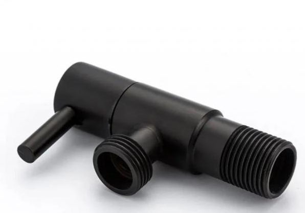 Кран угловой, из нержавеющей стали (черный матовый) 1x2x3x4