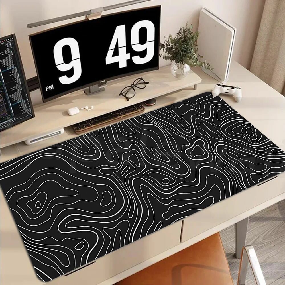Коврик для мыши Gaming Mouse Pad XXXL черно-белая линия 400x900x3мм