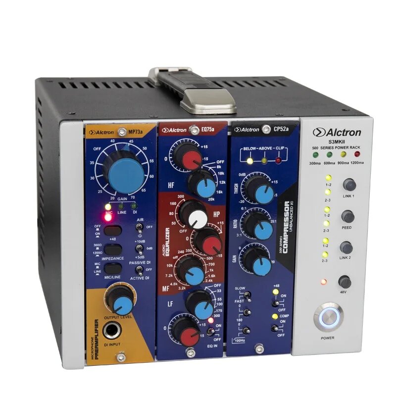 Трехканальный студийный силовой стелаж Alctron S3 MKII серии 500 с мощной поставкой и многослотовым дизайном для записи