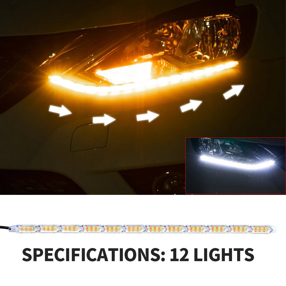Светодиодные дневные ходовые огни 12LED, желтые