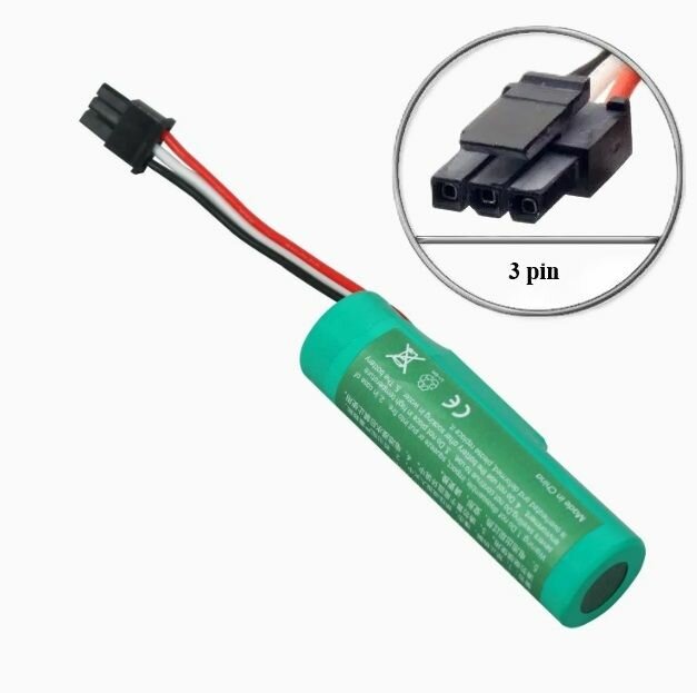 Аккумулятор IS1112 1INR19/66, 3.7 - 4.2V 3250mAh Li-ion Battery, зеленая батарейка 18650 для POS терминала Pax S920 Is1112 батарея DC4520 с тремя черными контактами 3-х контактный провод
