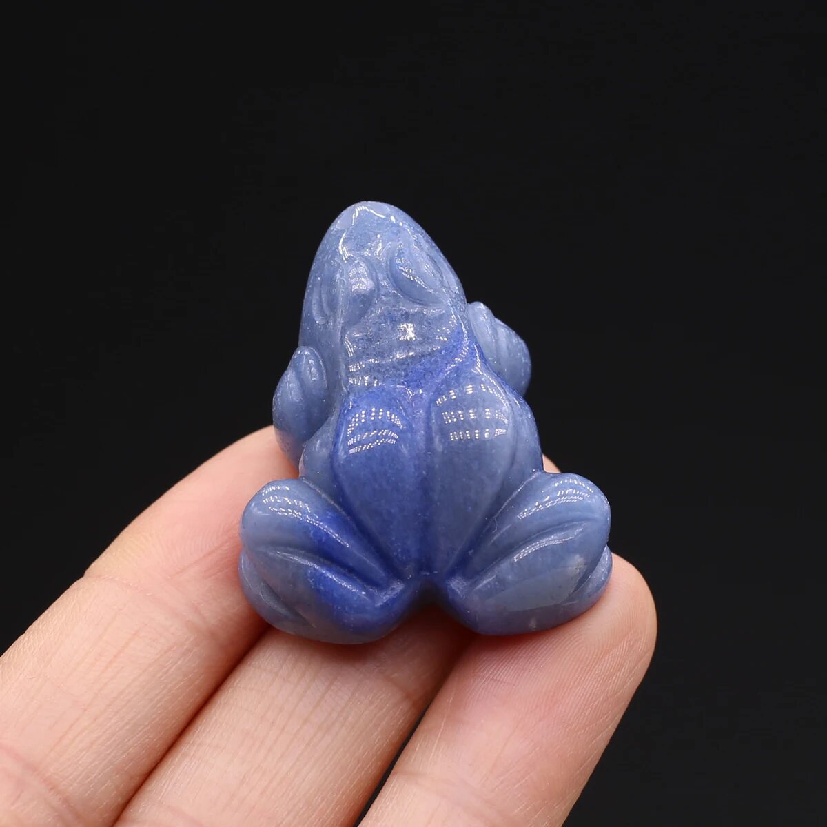 Статуэтка лягушка из лазурита Темно-синий, blue Aventurine