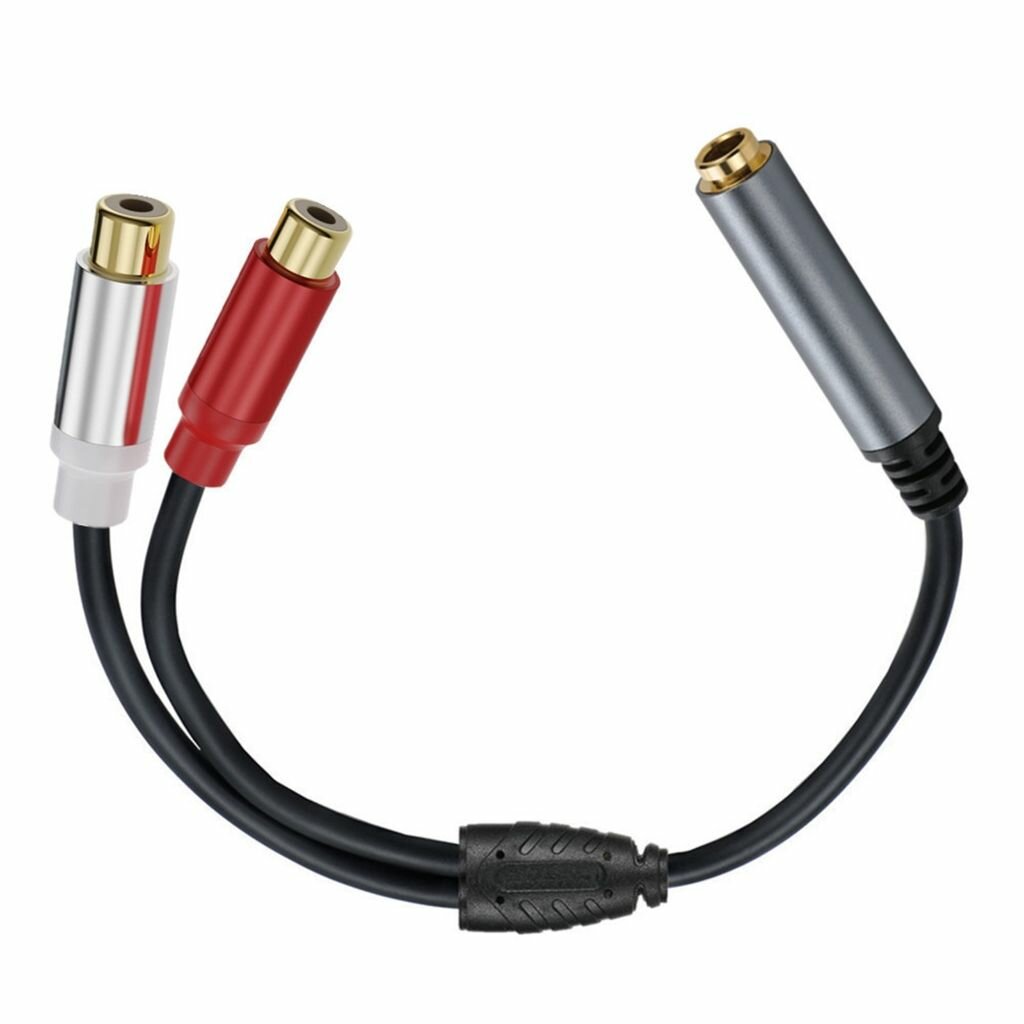 6,35 мм Разъем для подключения AUX-кабеля 2RCA, разветвители-адаптеры 1-2 Y, Шнур усилителей, микшерных пультов, динамиков
