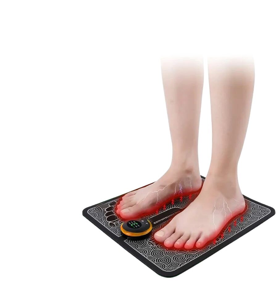 Массажер для ног EMS, складной портативный электрический массажный коврик, электронный стимулятор мышц, массаж ног, способствующий циркуляции крови, снятию мышечной боли