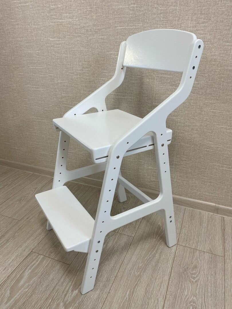 Детский растущий стул для школьника "Школьник-2 увеличенный" (белый)