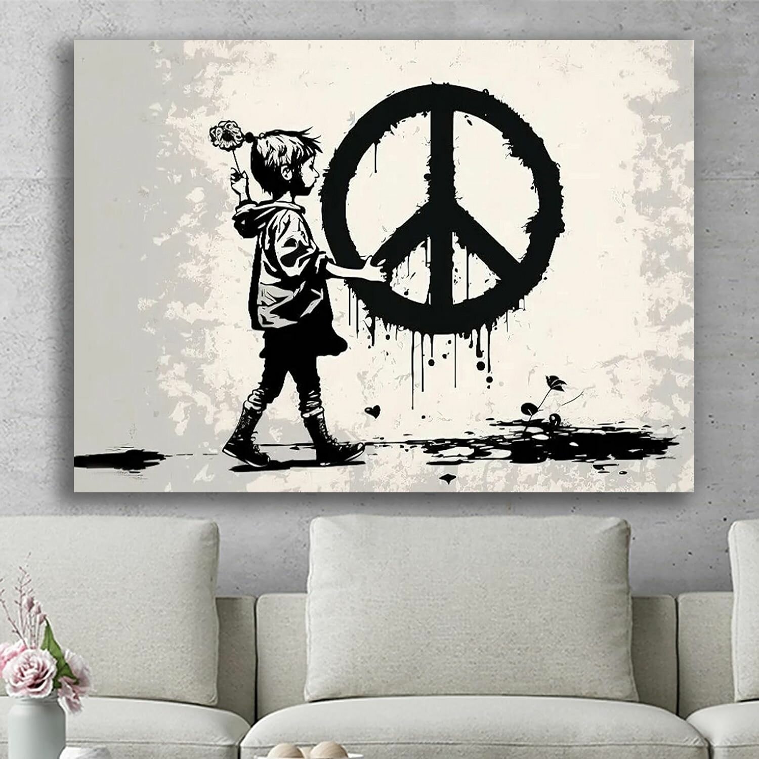 Картина граффити, Banksy, Бенкси, 30х40 см.