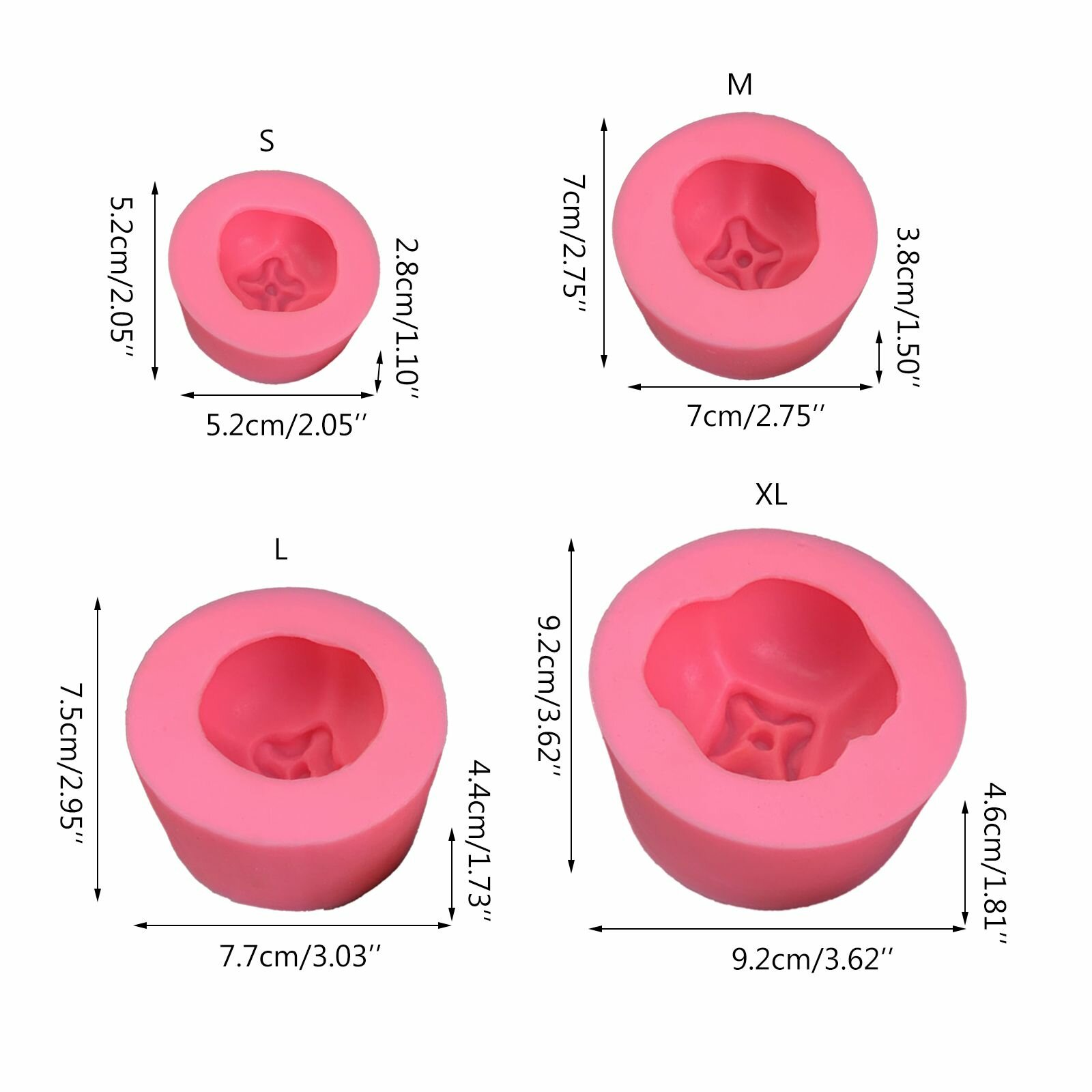 Объемная силиконовая форма для шоколада с хурмой -набор из четырех частей
