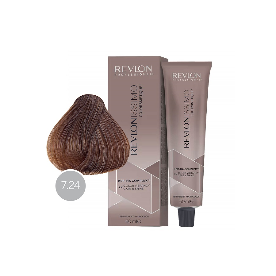 Revlon Professional Revlon Revlonissimo Colorsmetique 7.24 - Перманентная краска для волос блонд перламутрово-каштановый 60 мл