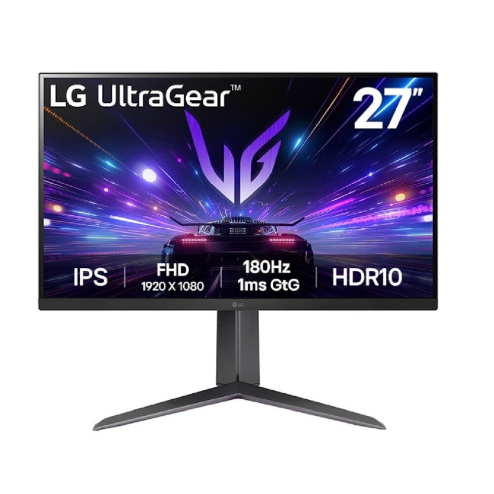 Монитор LCD LG 27" 27GS65F-B UltraGear черный IPS 1920x1080 180Hz 1ms HDMI DisplayPort HAS Pivot 27gs65f-b. aruz