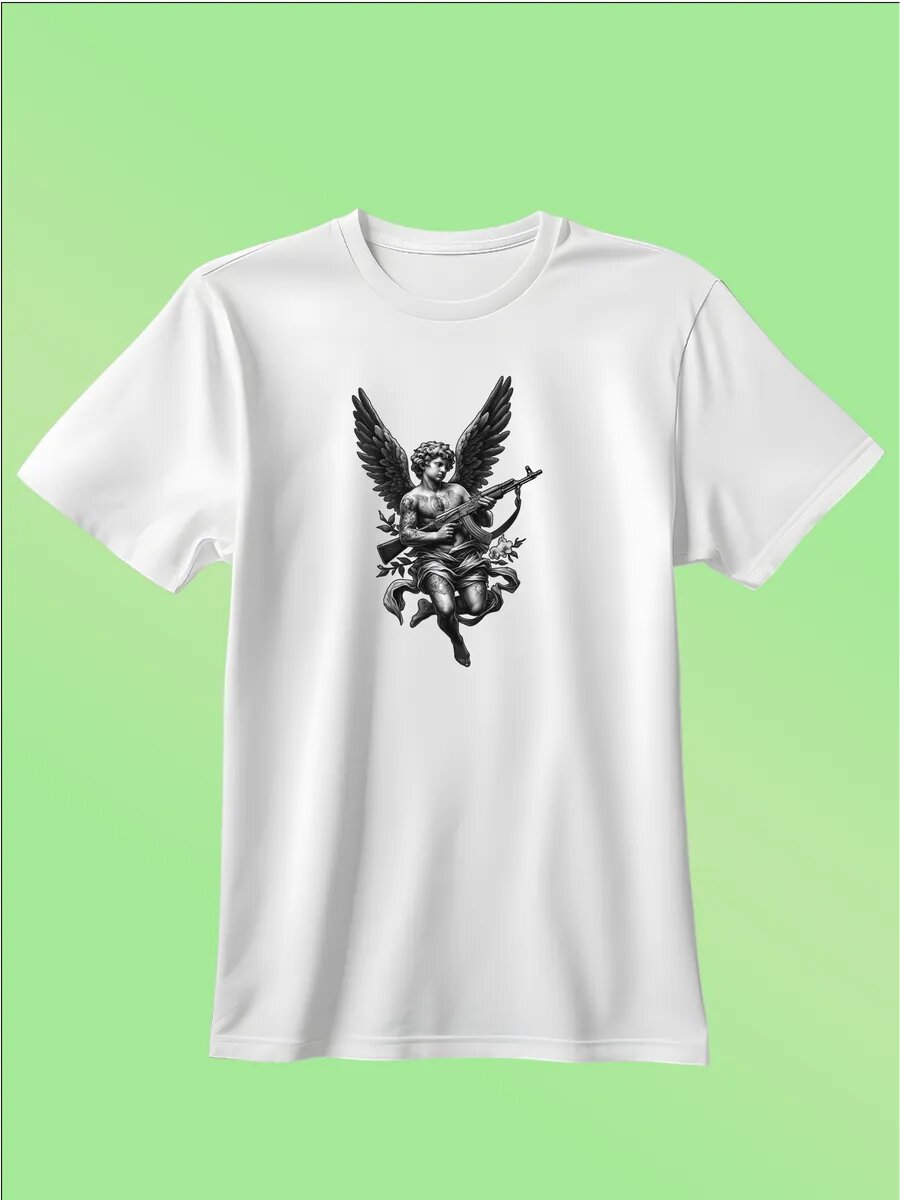 Футболка ангел с автоматом