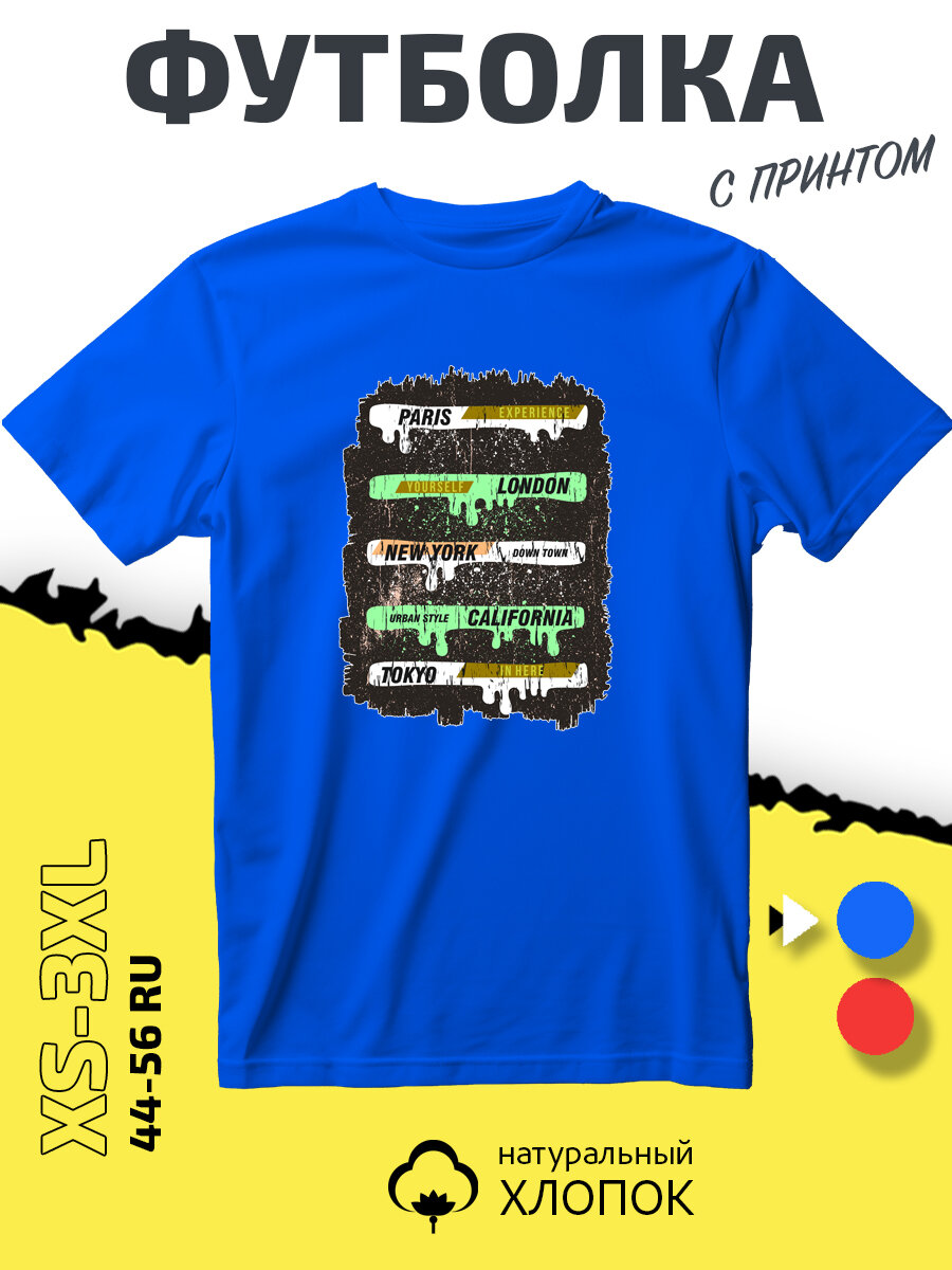 Футболка с принтом известными городами