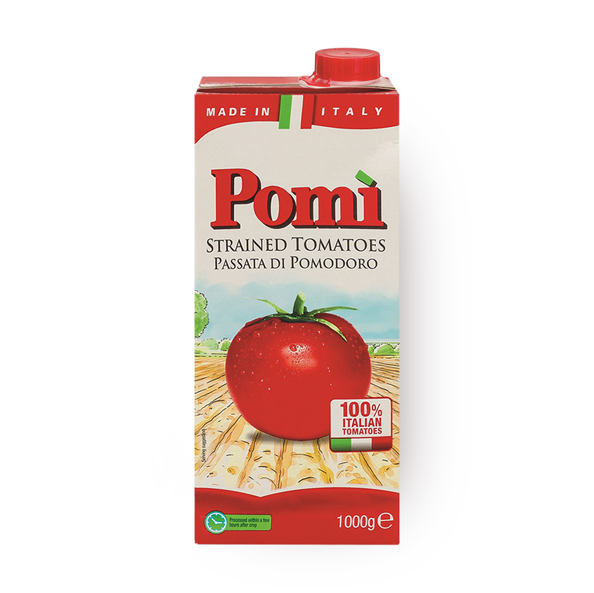 Томаты протертые Pomi, 100% натуральный продукт, тетрапак, 1 кг