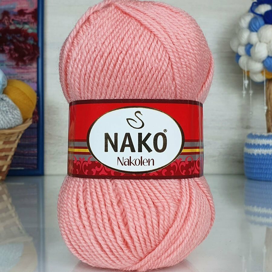 Пряжа Nako NAKOLEN 10425 персиковый (5 мотков)