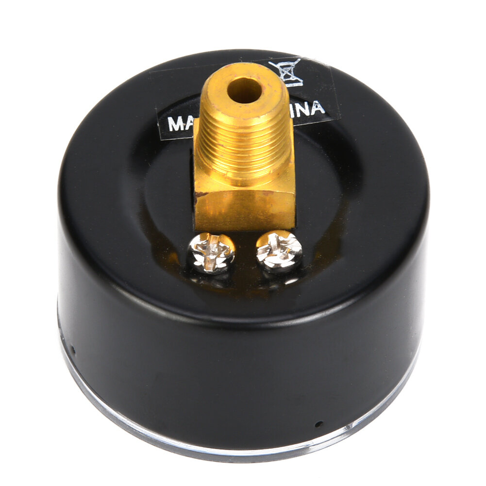 Механический манометр для воздуха, масла, воды, заднее соединение BSPT 1/8 дюйма (0–100 фунтов на квадратный дюйм, 0–7 бар)