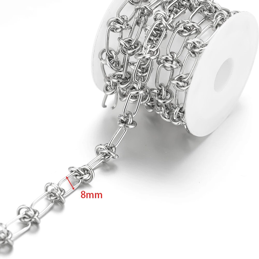 Кубинские цепочки Yovtor из нержавеющей стали 1 метр 94steel 8mm