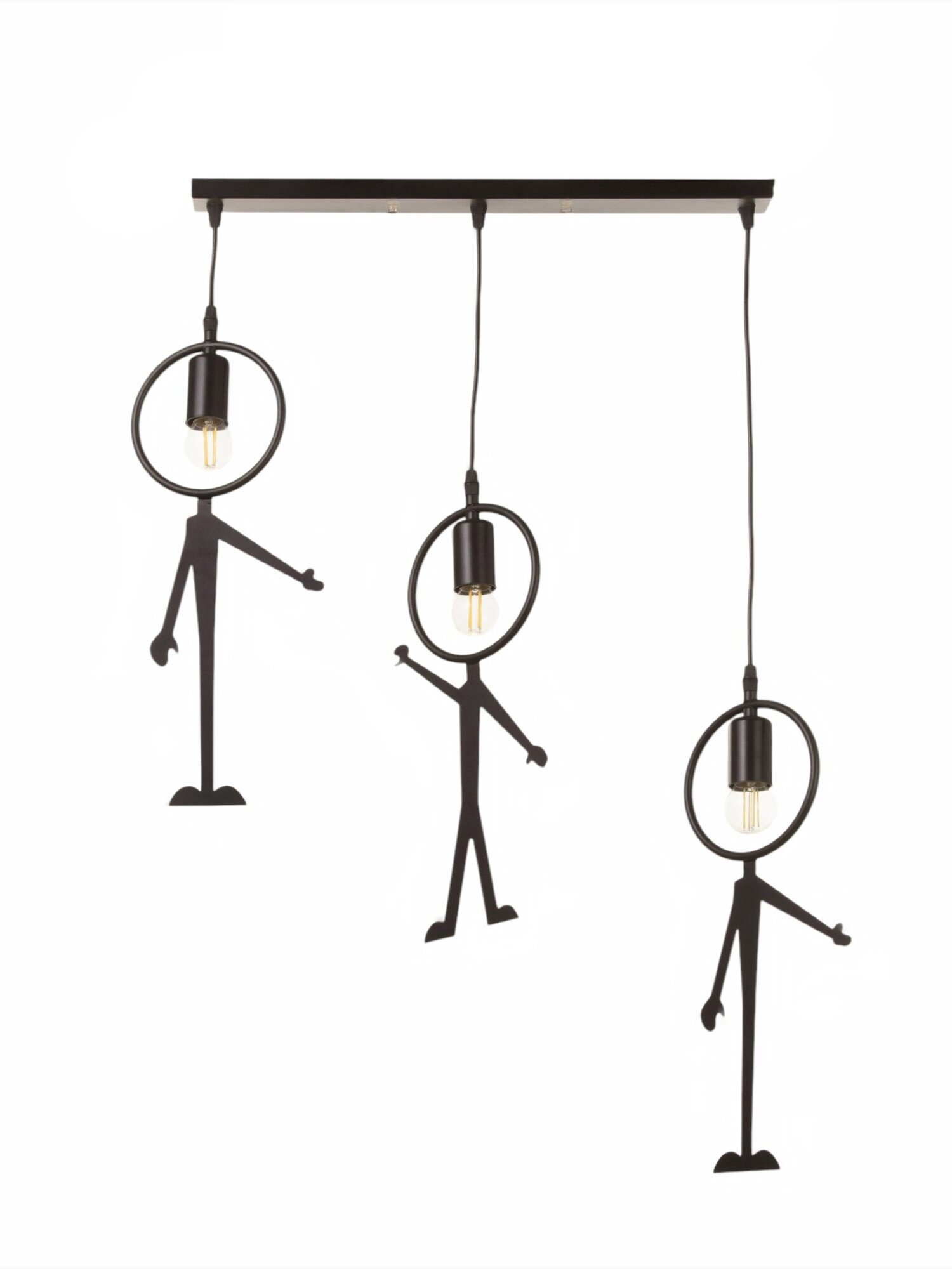 Светильник Posatore BayerLux, E27, 3 лампы, 120 Вт, черный, 52 x 20 x 10 см