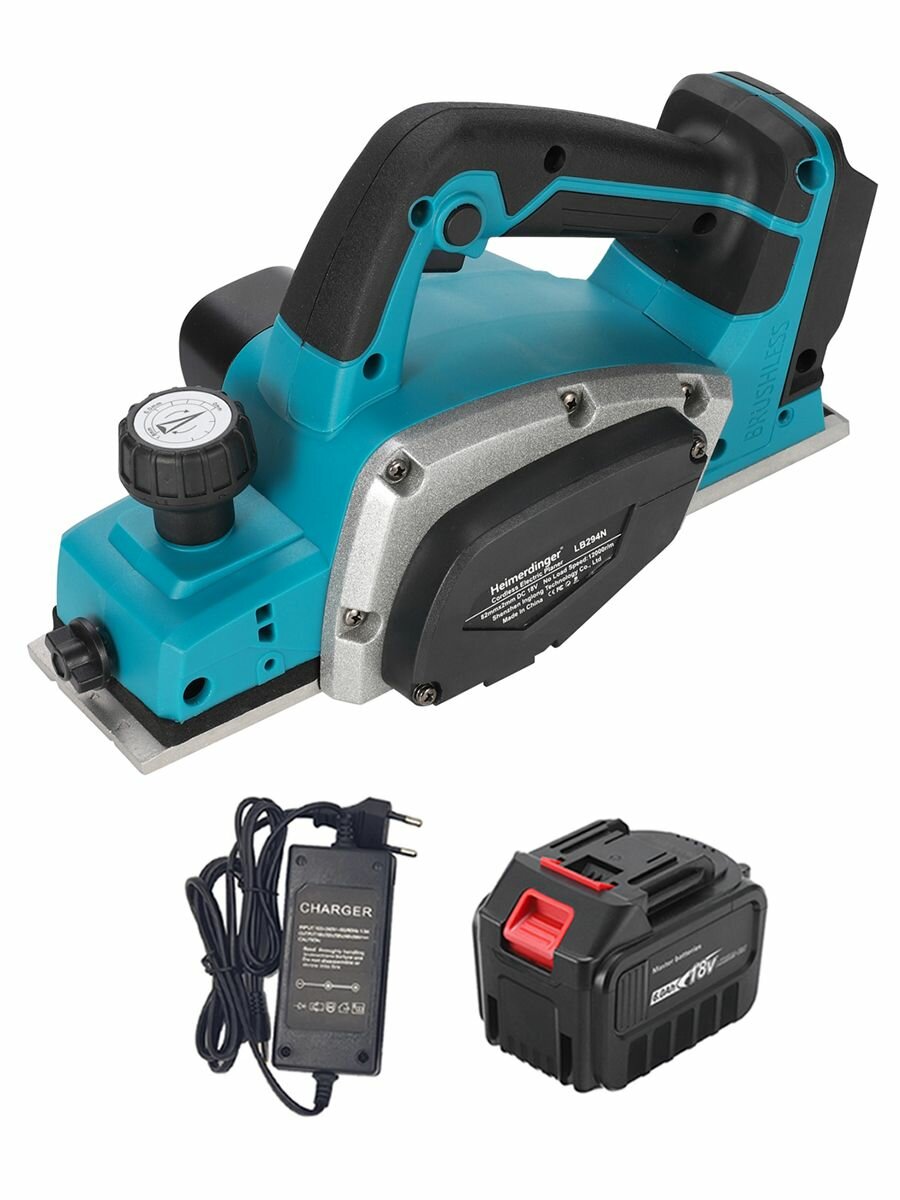 18В электрорубанок фуганок по дереву электрический Heimerdinger, LB294N, 1х6 Ач Li-Ion