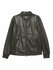 Куртка EMPORIO ARMANI Zip-up leather jacket, размер 52, черный