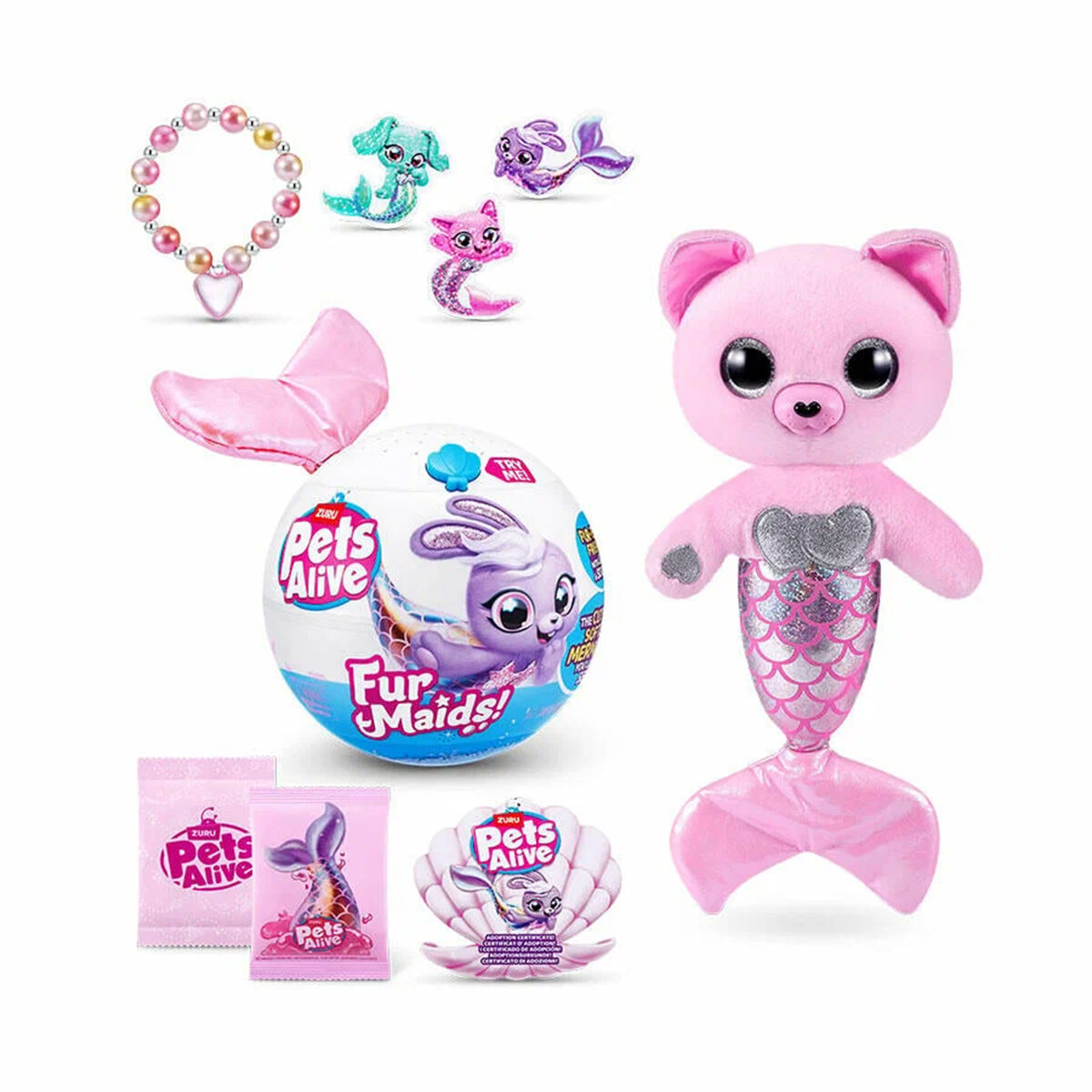 Zuru Pets Alive Furmaids Pig/ Детские коллекционные мягкие плюшевые игрушки-поросята