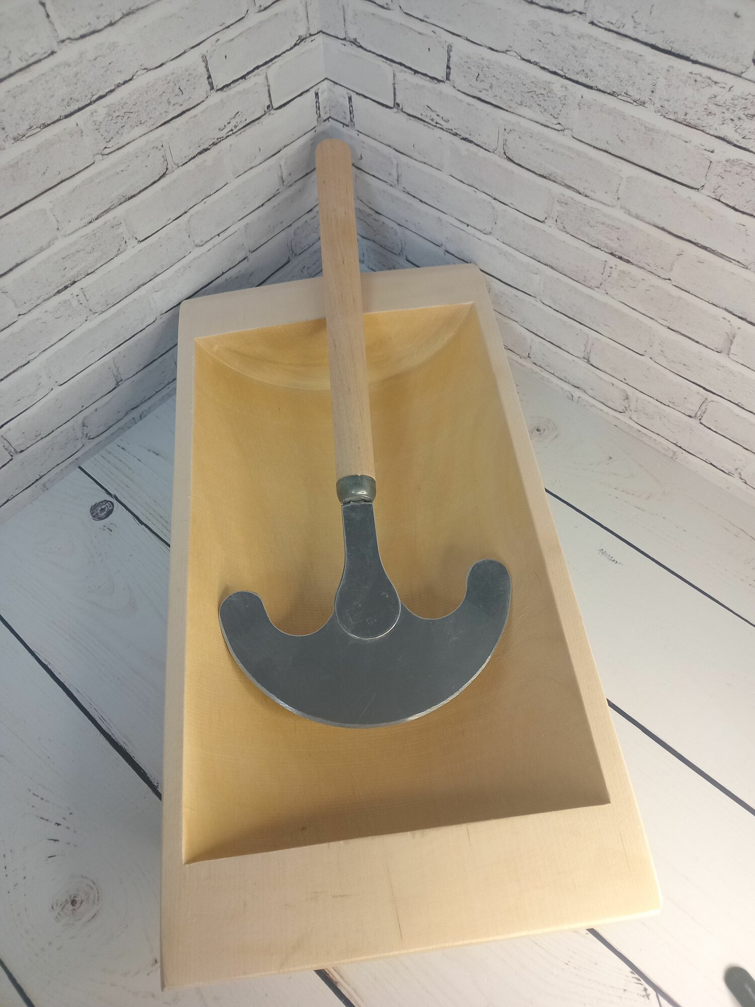 Корыто деревянное с сечкой для рубки капусты и овощей большое