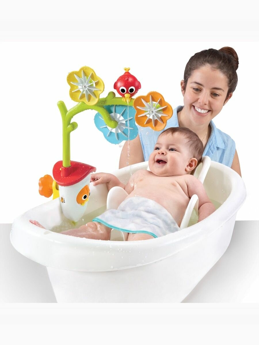 YOOKIDOO Игрушка для ванной Мобиль с насосом и вращающимися цветами для детей от 0 до 2 лет