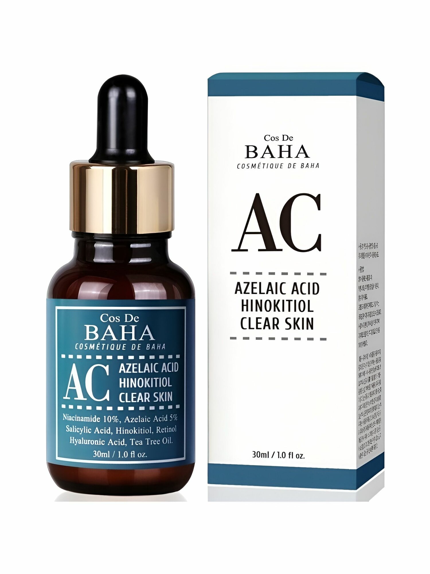 Cos De BAHA Cыворотка для лица против акне с ниацинамидом и азелаиновой кислотой Clearing Serum (AC) 30мл