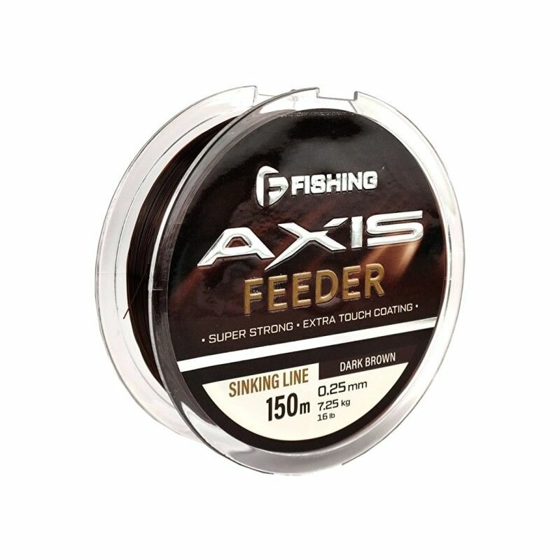 F-FISHING Леска Axis Feeder Line Dark Brown 150м 0,25мм 7,25кг 16lb