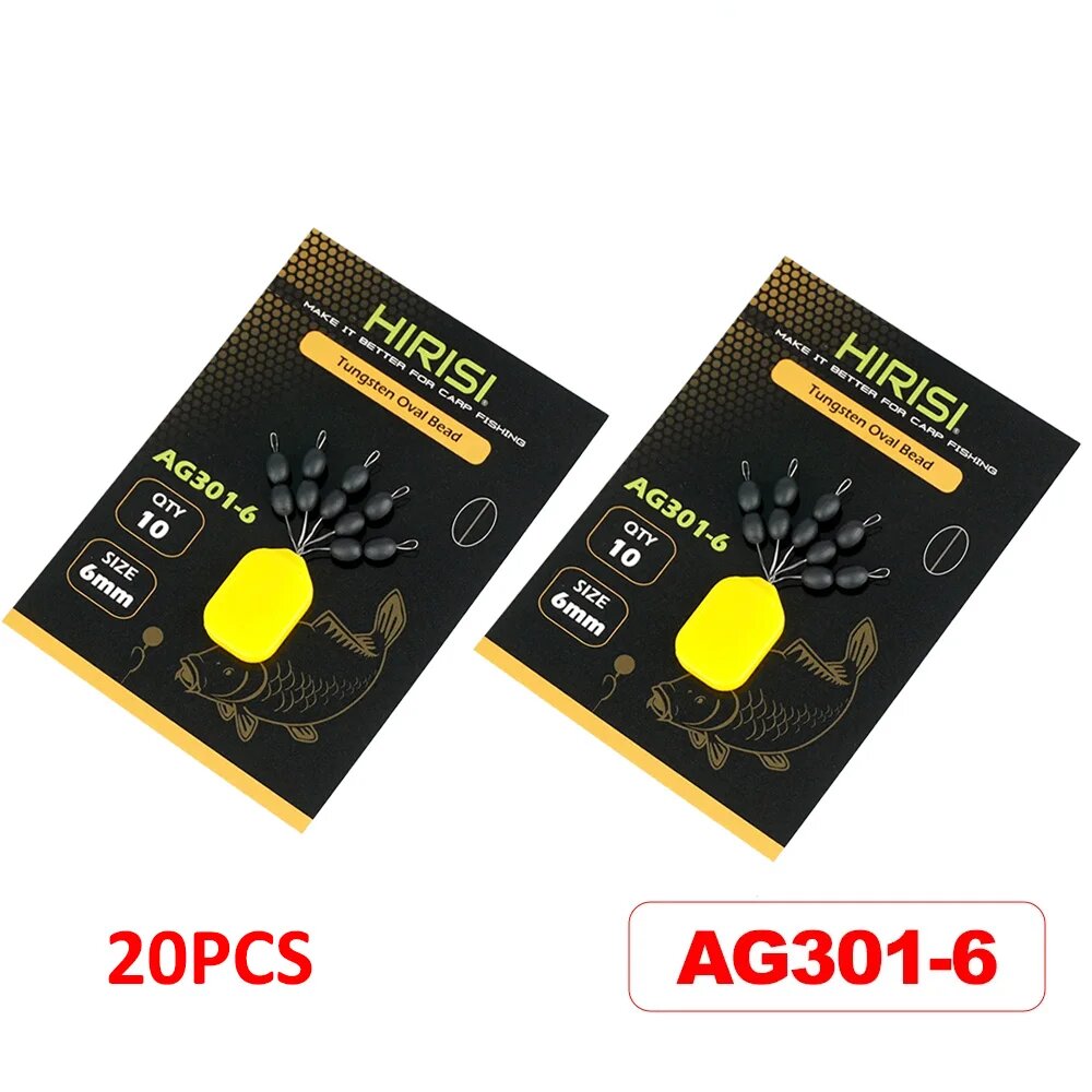 HIRISI Грузила с крючками 2 комплекта 20 шт 4 мм/6 мм/8 мм 6mm