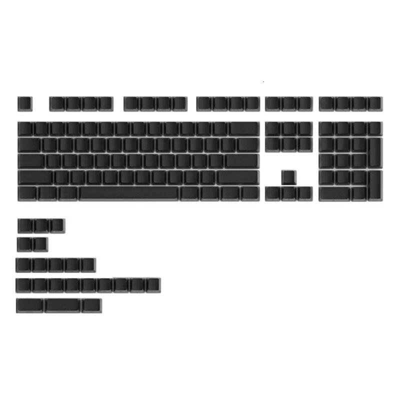 131-клавишные PBT кейкапы с двойным литьем и боковой печатью, Черный