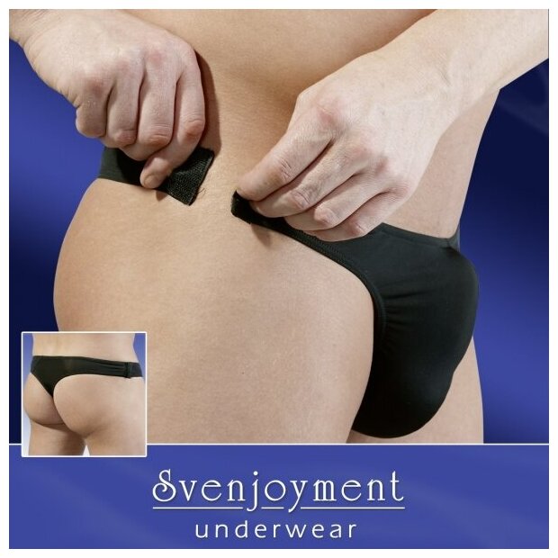 Трусики-стринги на липучках по бокам от Cottelli Collection, чёрный, M