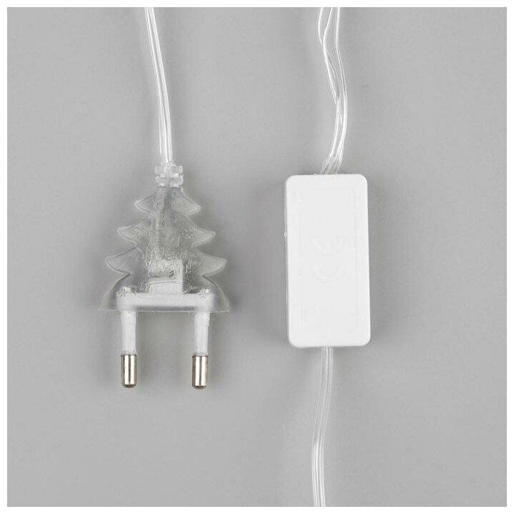 Гирлянда Нить 5 м с насадками Клубки небесные , IP20, прозрачная нить, 20 LED, свечение тёплое белое, 220 В