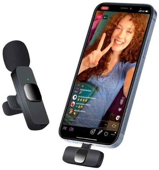 Беспроводной петличный микрофон JBH K9 Lightning для Apple/iPad, Черный