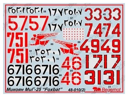 48010 Декаль Микоян МиГ-25