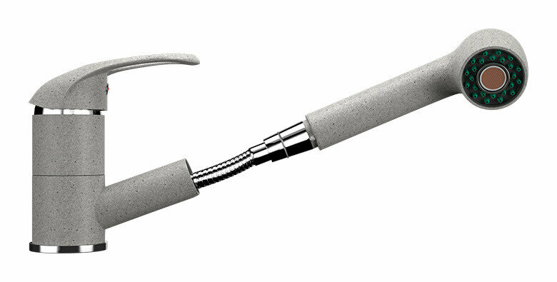 Смеситель для кухни Ulgran U-002, латунь, цвет Серый/ кухонный смеситель