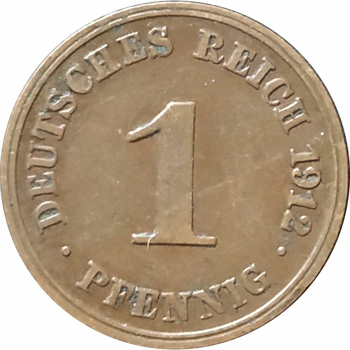 1 пфенниг 1912 Германия J из оборота
