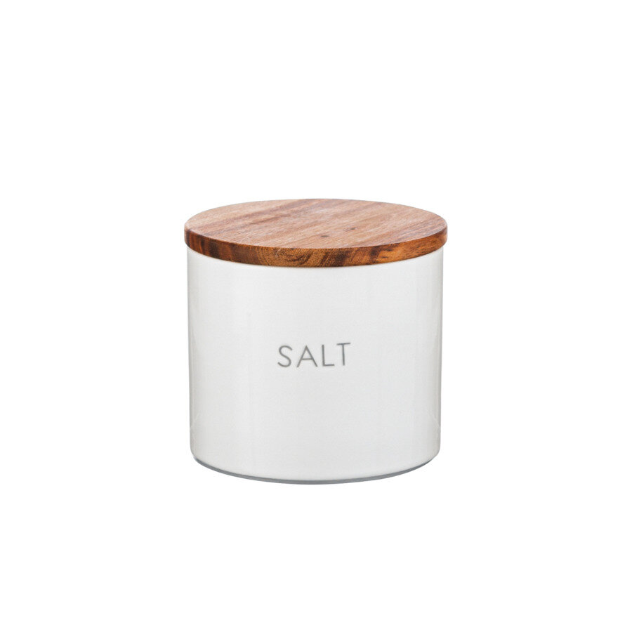 Банка для хранения соли Smart Solutions 400 мл, белая, керамика, премиум качество