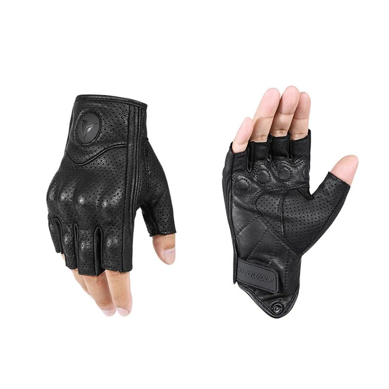 Мотоциклетные перчатки с половиной пальца, кожаные перчатки Guantes Moto Verano Estivi XXL, 0302B