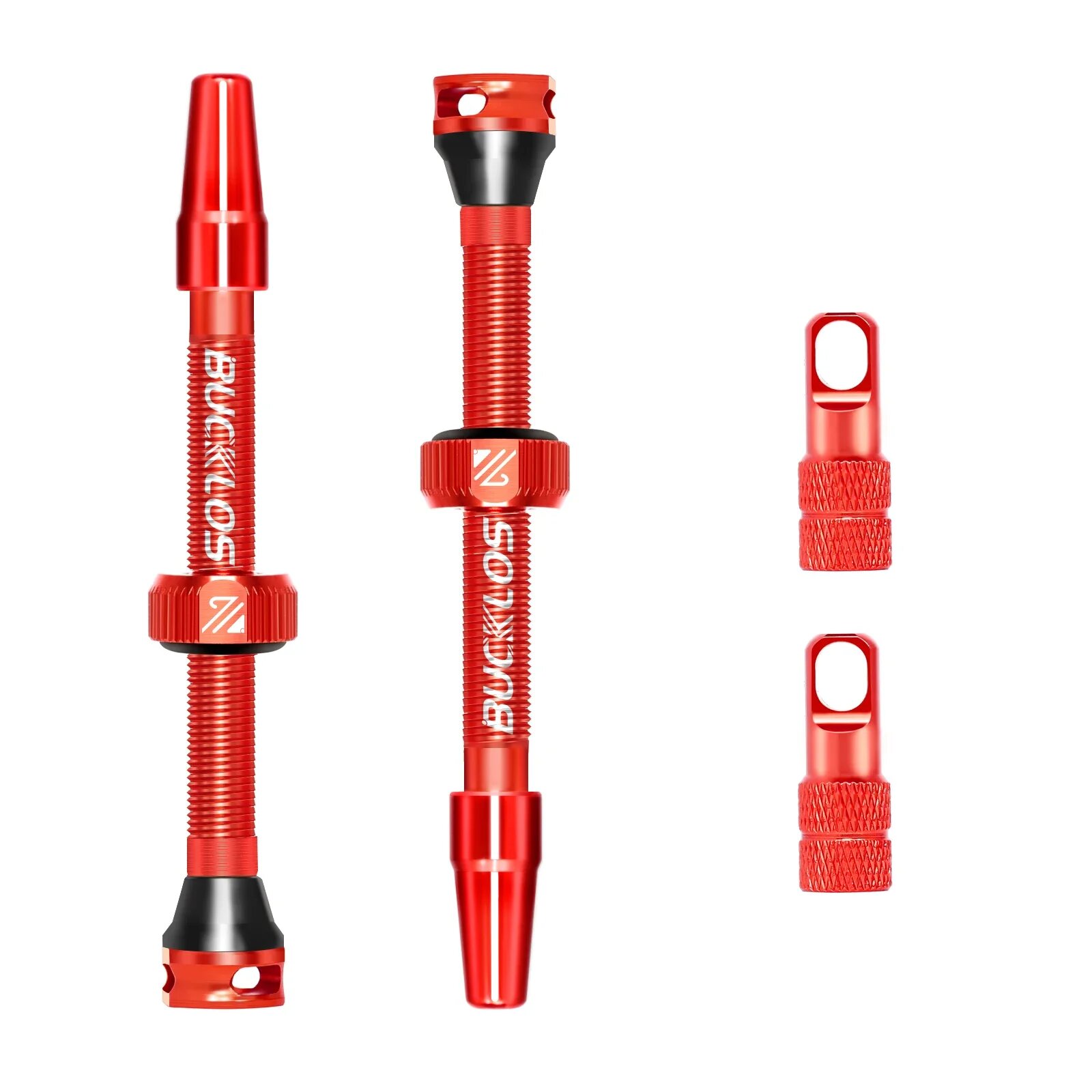 BUCKLOS Бескамерные клапаны для велосипедов 2 шт. Красный, RED-80MM